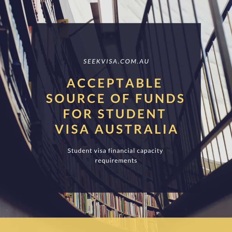 Acceptable source of funds for student visa Australia