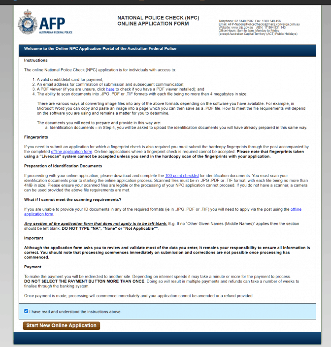 Police Check - AFP - Visa Envoy