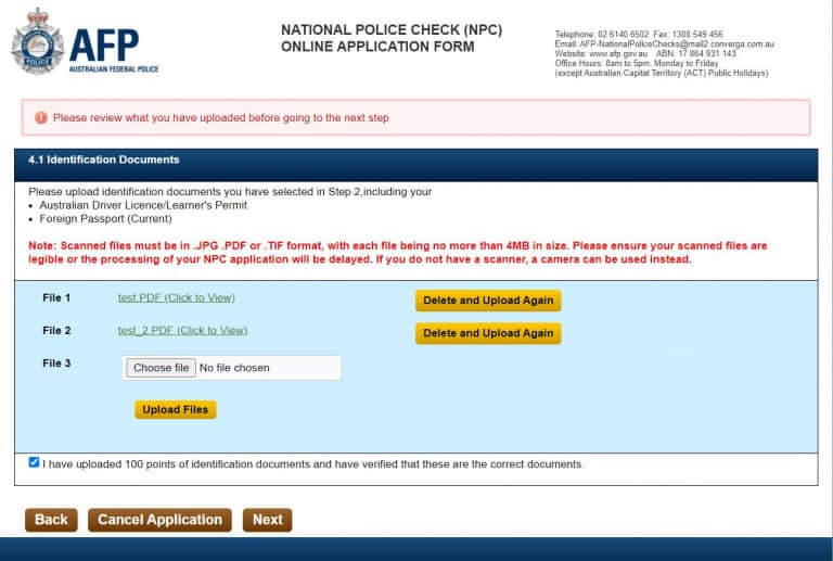 Police Check - AFP - Visa Envoy