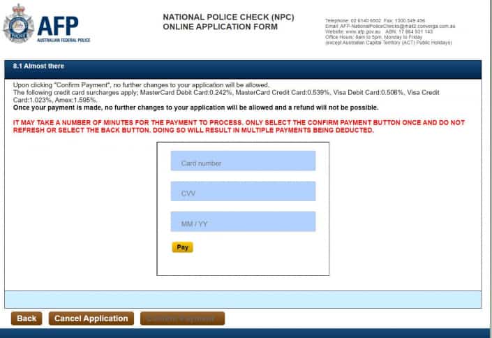 Police Check - AFP - Visa Envoy
