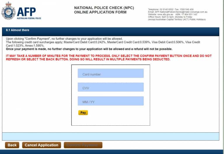 Police Check - AFP - Visa Envoy